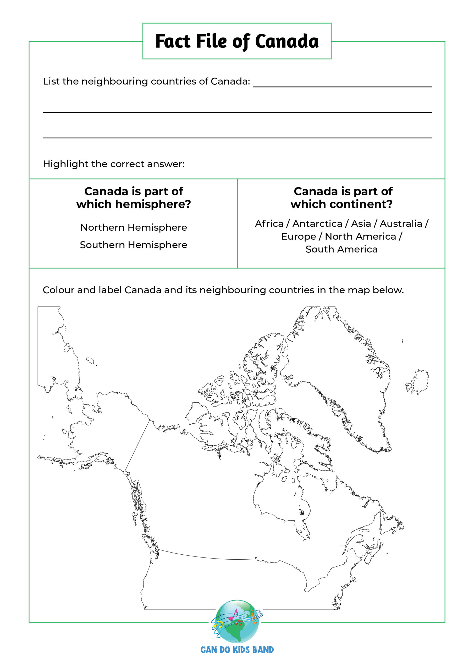 Canada - Fact File - Can Do Kids Worldwide